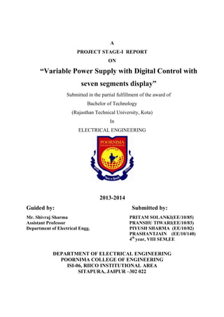 Variable power supply with digital control with seven segments display ...