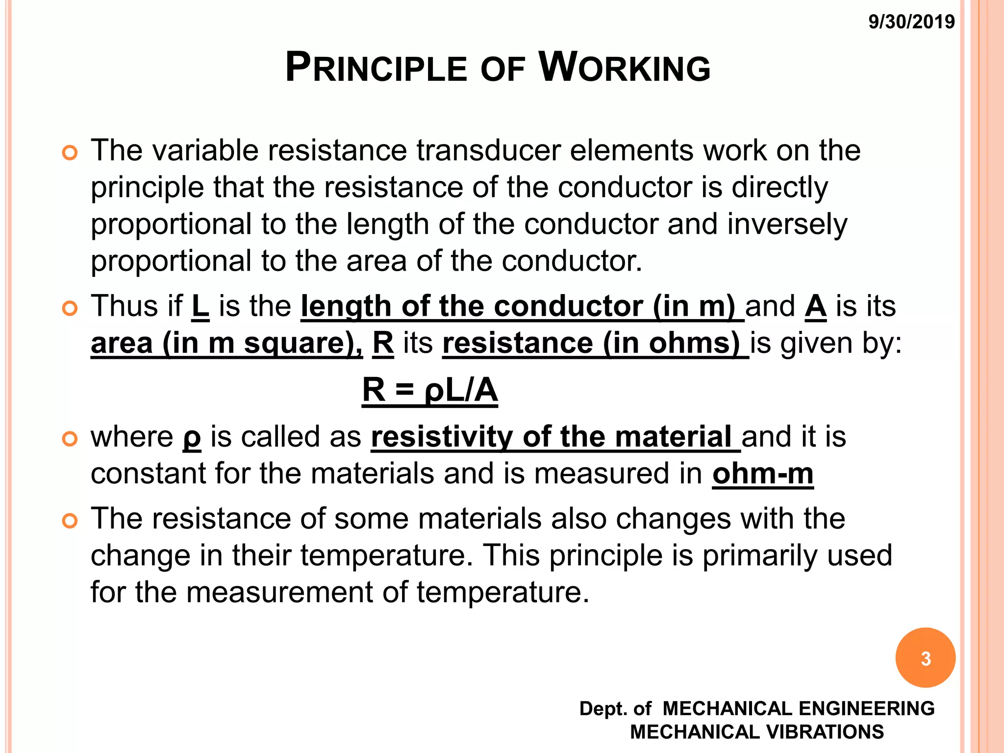 Variable resistance transducer | PPTX