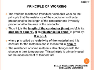 Variable resistance transducer | PPTX | Physics | Science
