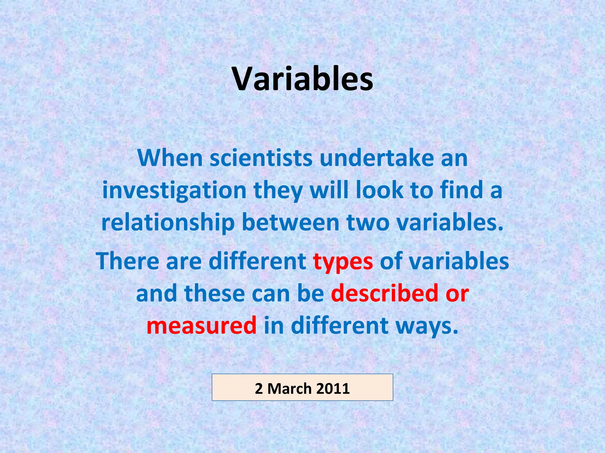 Variables | PPT