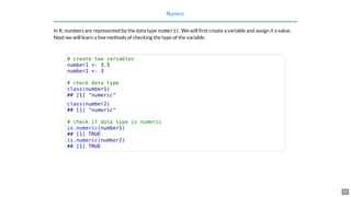 Variables & Data Types in R | PDF