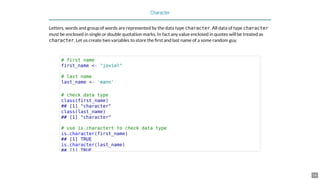 Variables & Data Types in R | PDF
