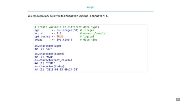 Variables & Data Types in R | PDF
