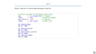 Variables & Data Types in R | PDF