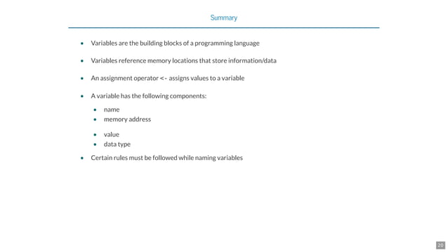 Variables And Data Types In R Ppt
