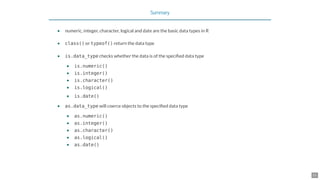 Variables & Data Types in R | PDF