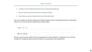 Variables & Data Types in R | PDF