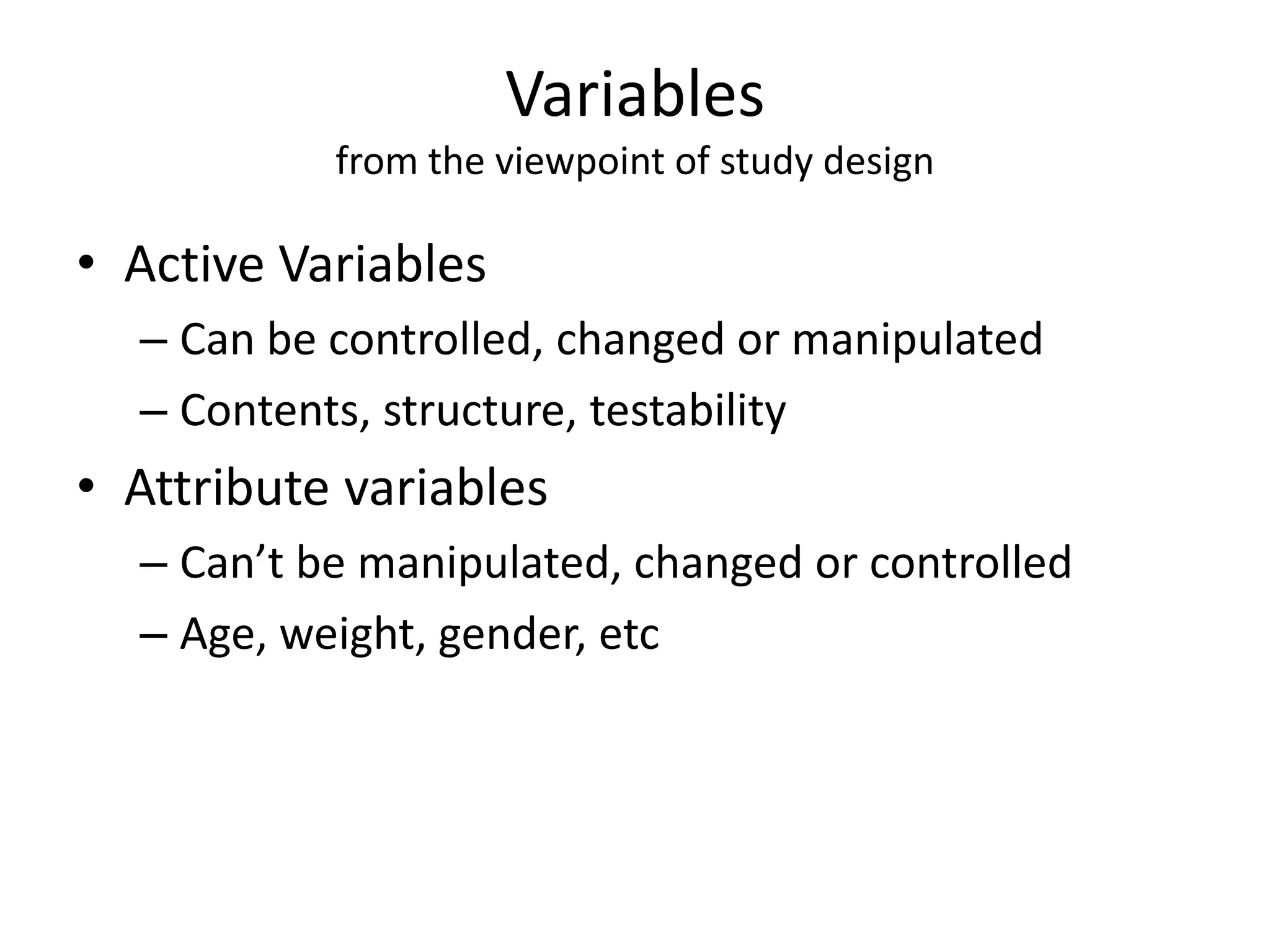 Variables: Types and Operational Definitions | PPTX