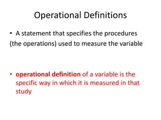 Variables: Types and Operational Definitions | PPTX