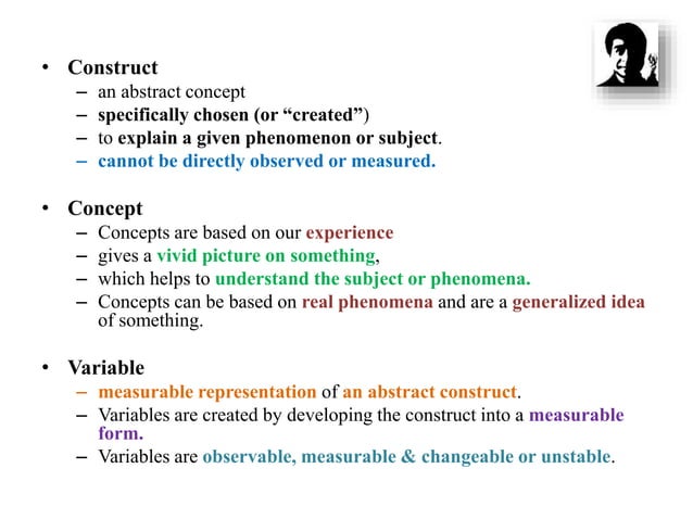 Meaning of Constructs, Concepts & Variables | PPTX