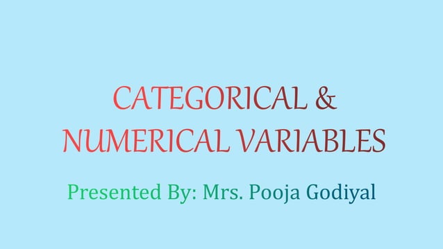 Categorical and Numerical Variables | PPTX