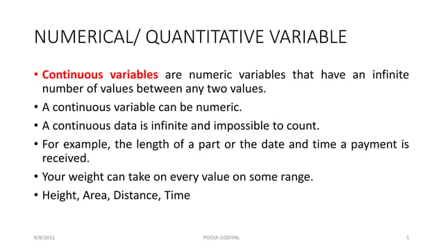 Categorical and Numerical Variables | PPTX