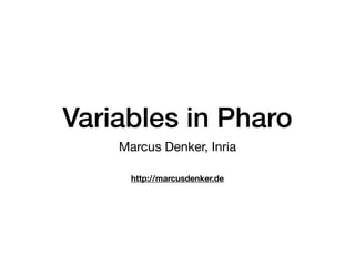 Variables in Pharo | PPT