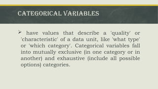 Variables and what is the meaning of variales | PPT