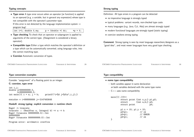 Variables: names, bindings, type, scope | PPT