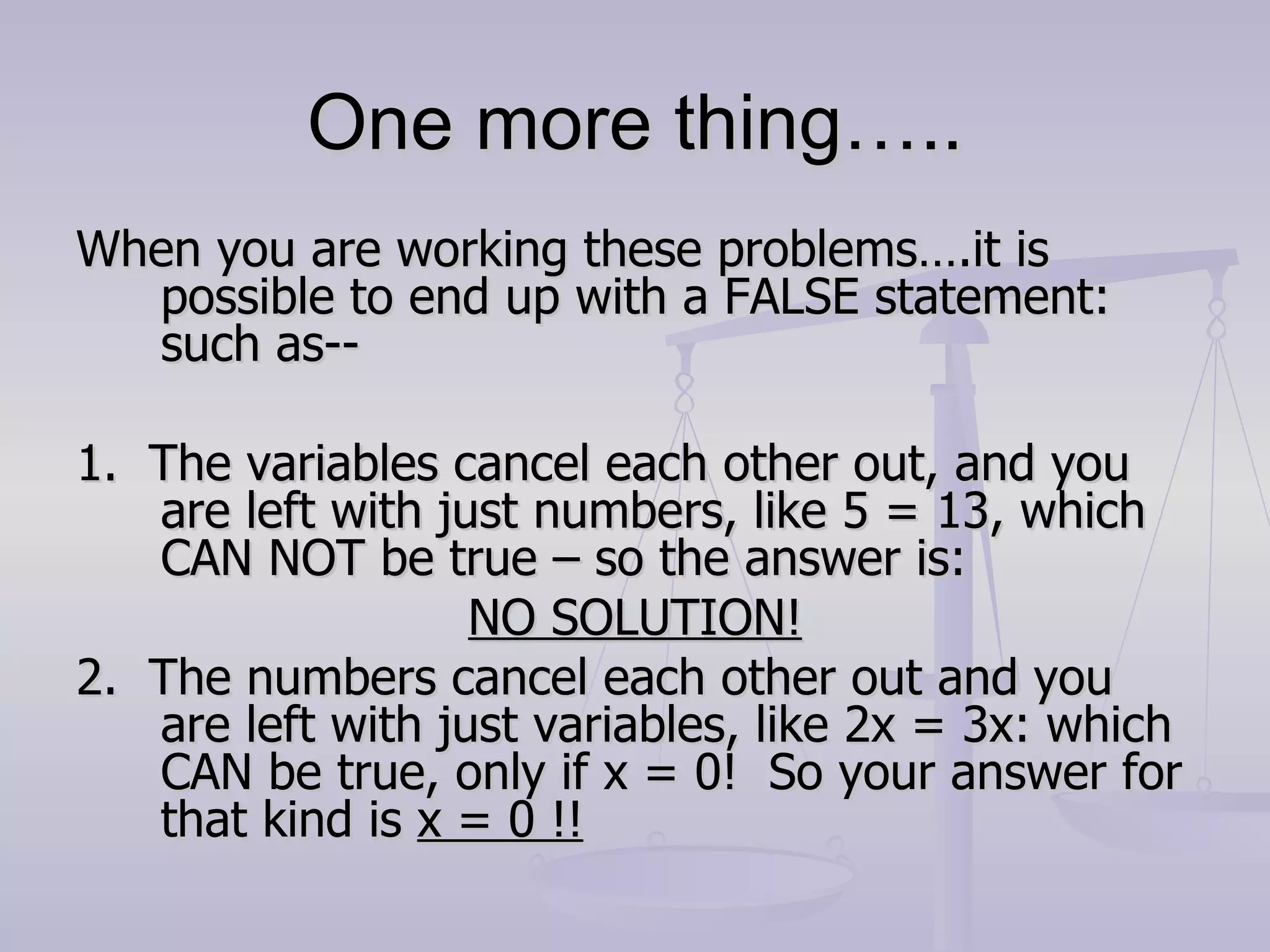 Variables On Both Sides | PPT