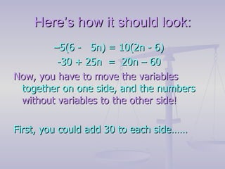 Variables On Both Sides | PPT