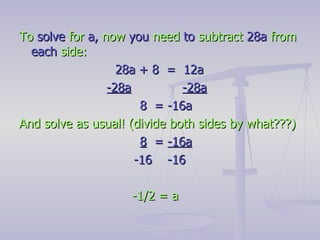 Variables On Both Sides | PPT