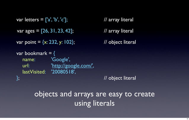 Javascript foundations: variables and types | PPT