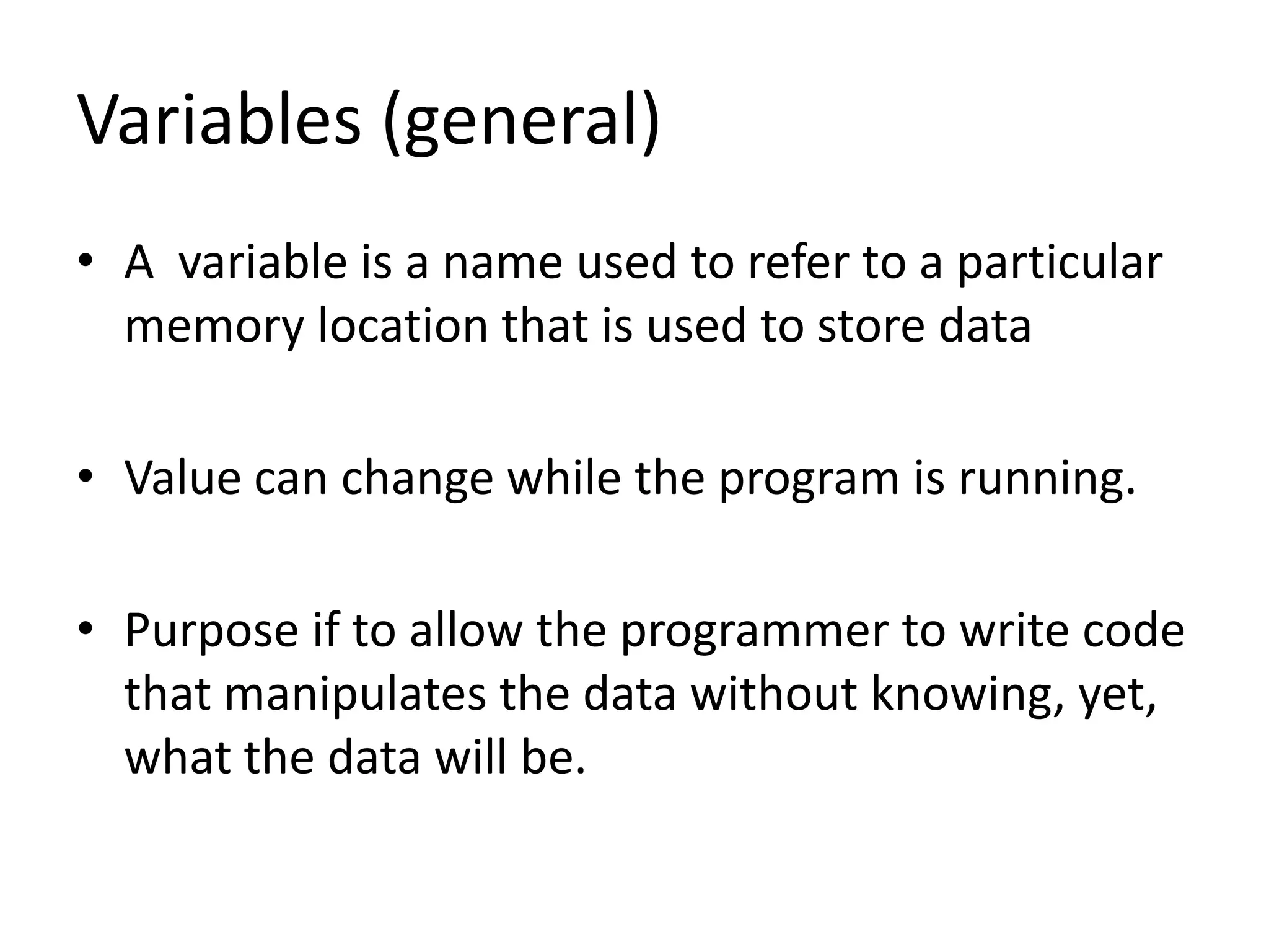 Variables and constants | PPTX