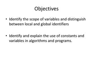 Variables and constants | PPTX