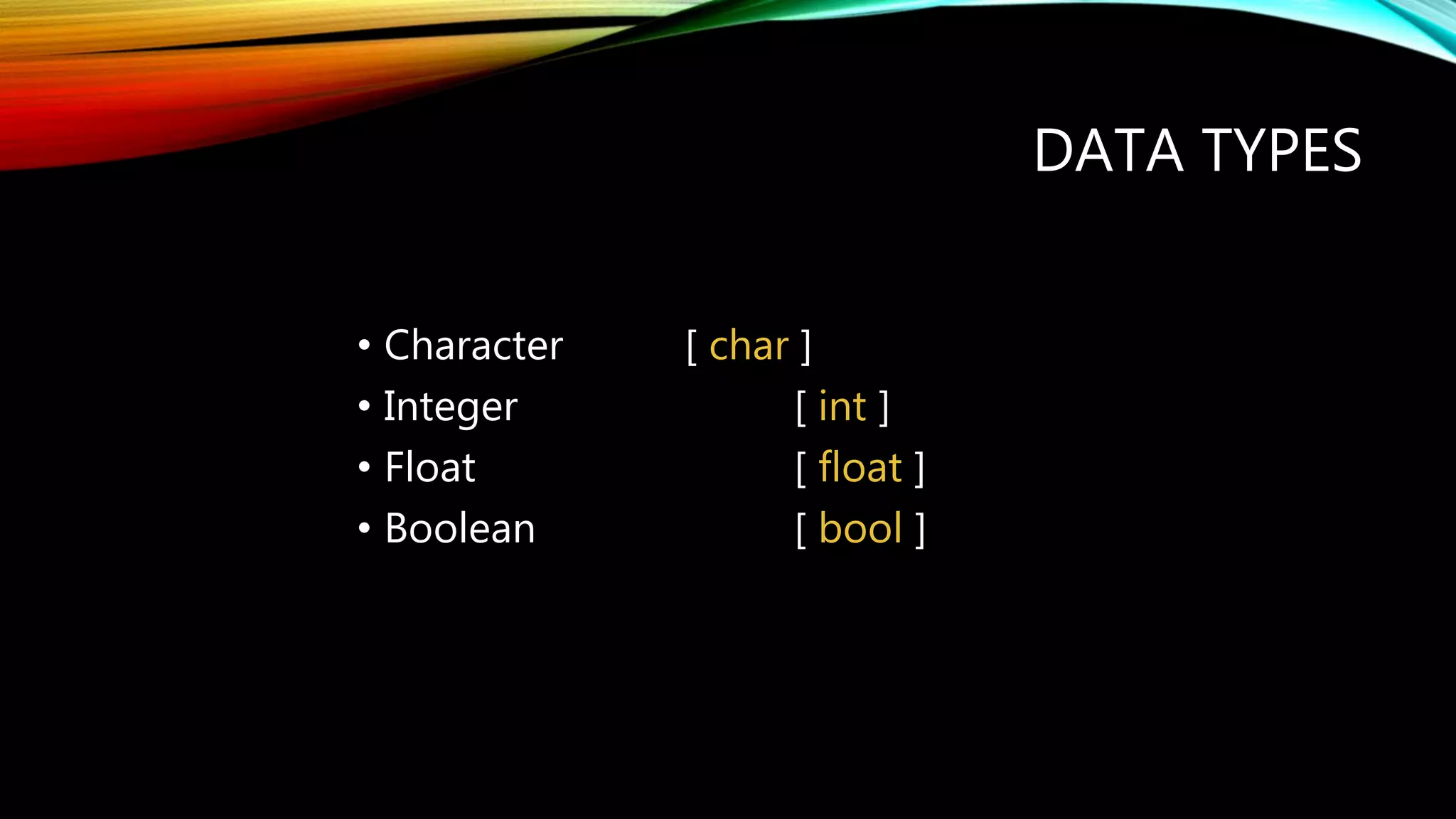 Variables And Data Types In C Pptx Programming Languages Computing