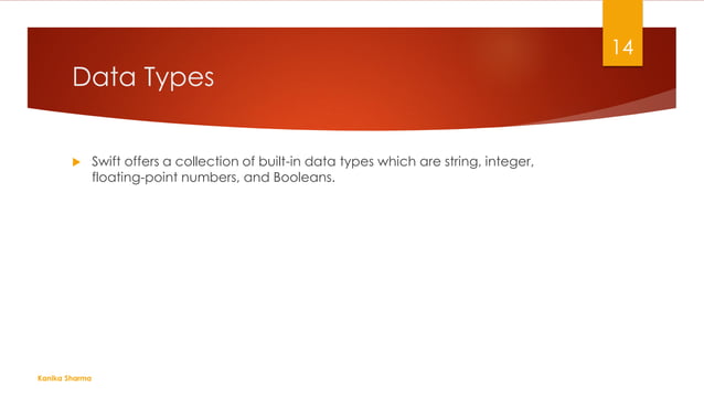Variables and data types IN SWIFT | PPT