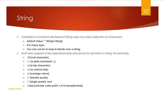 Variables And Data Types In Swift Ppt