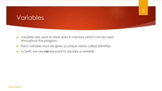 Variables and data types IN SWIFT | PDF