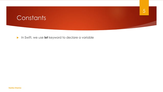 Variables And Data Types In Swift Ppt