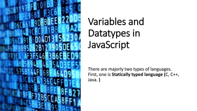 Variables And Datatypes In Javascript Ppt