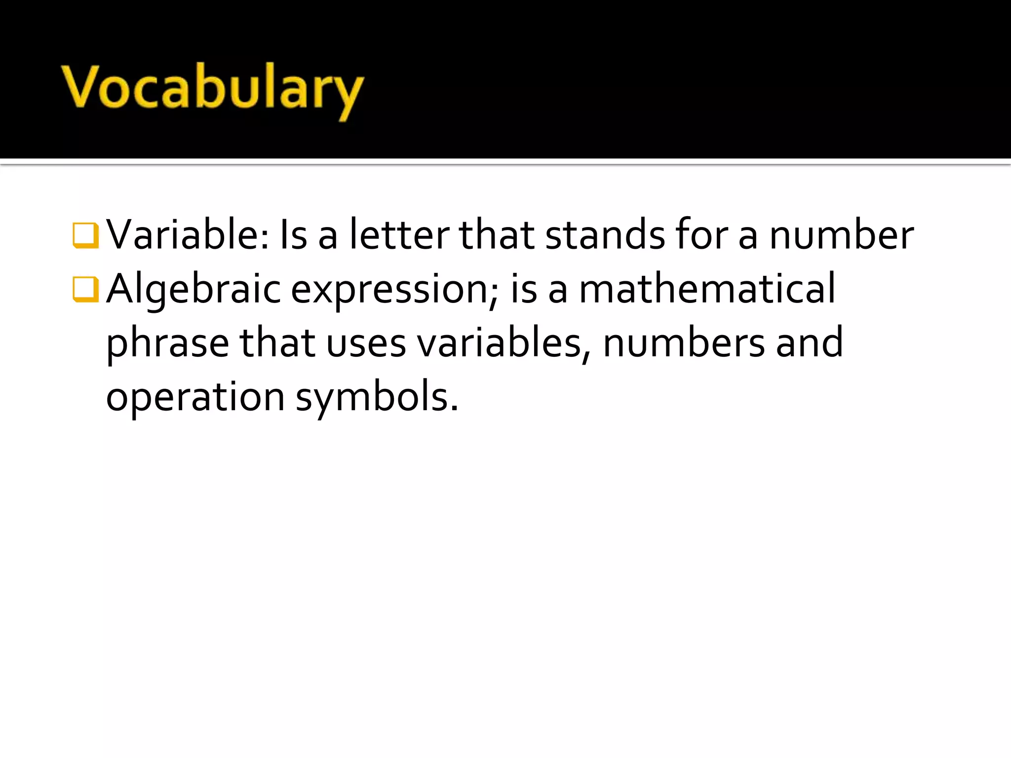 Variables and expressions | PPTX
