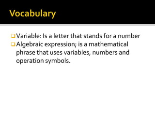 Variables and expressions | PPTX