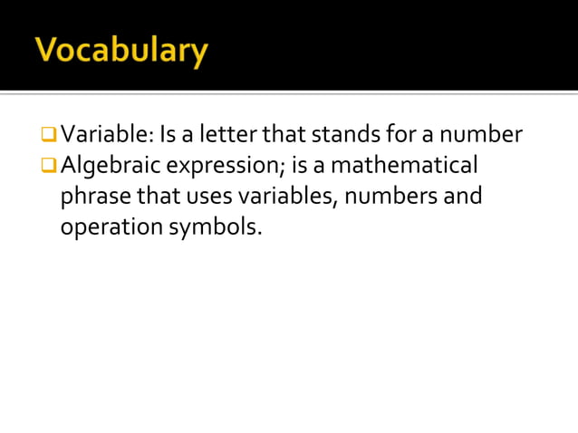 Variables and expressions | PPTX