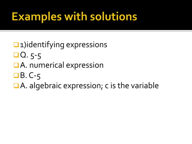Variables and expressions | PPTX