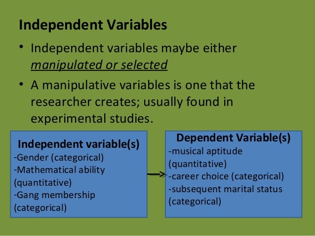 Variables and hypotheses