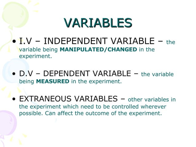 Variablesandhypotheses | PPT