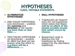 Variablesandhypotheses | PPT
