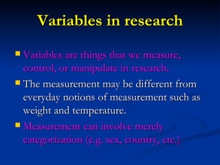Variables And Measurement Scales | PPT