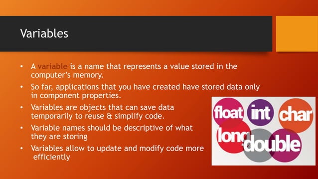 Variables and Statements | PPT