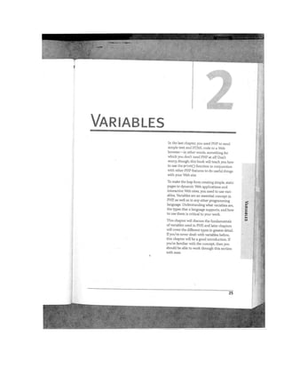 Variables chapter 2 php book | PDF