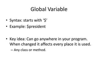 Variable scope | PPTX | Programming Languages | Computing