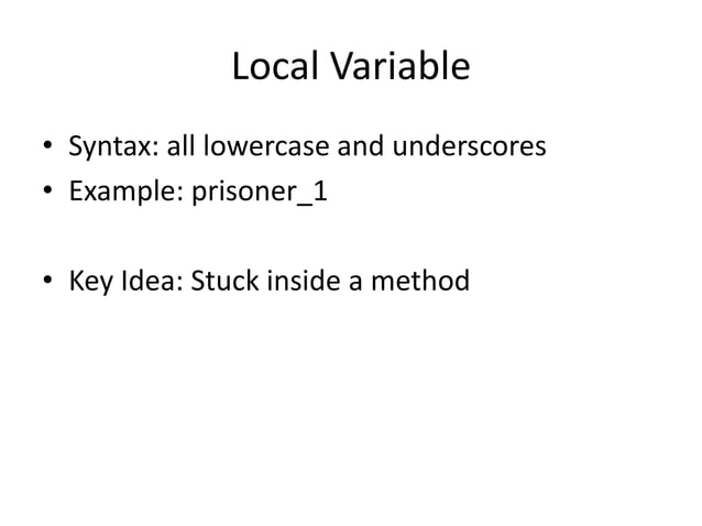 Variable scope | PPTX | Programming Languages | Computing