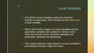 Variable Scope | PPTX | Programming Languages | Computing