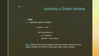 Variable Scope | PPTX | Programming Languages | Computing