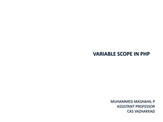 Variable scope in php | PPT