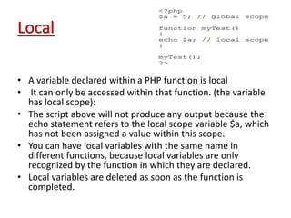 Variable scope in php | PPT