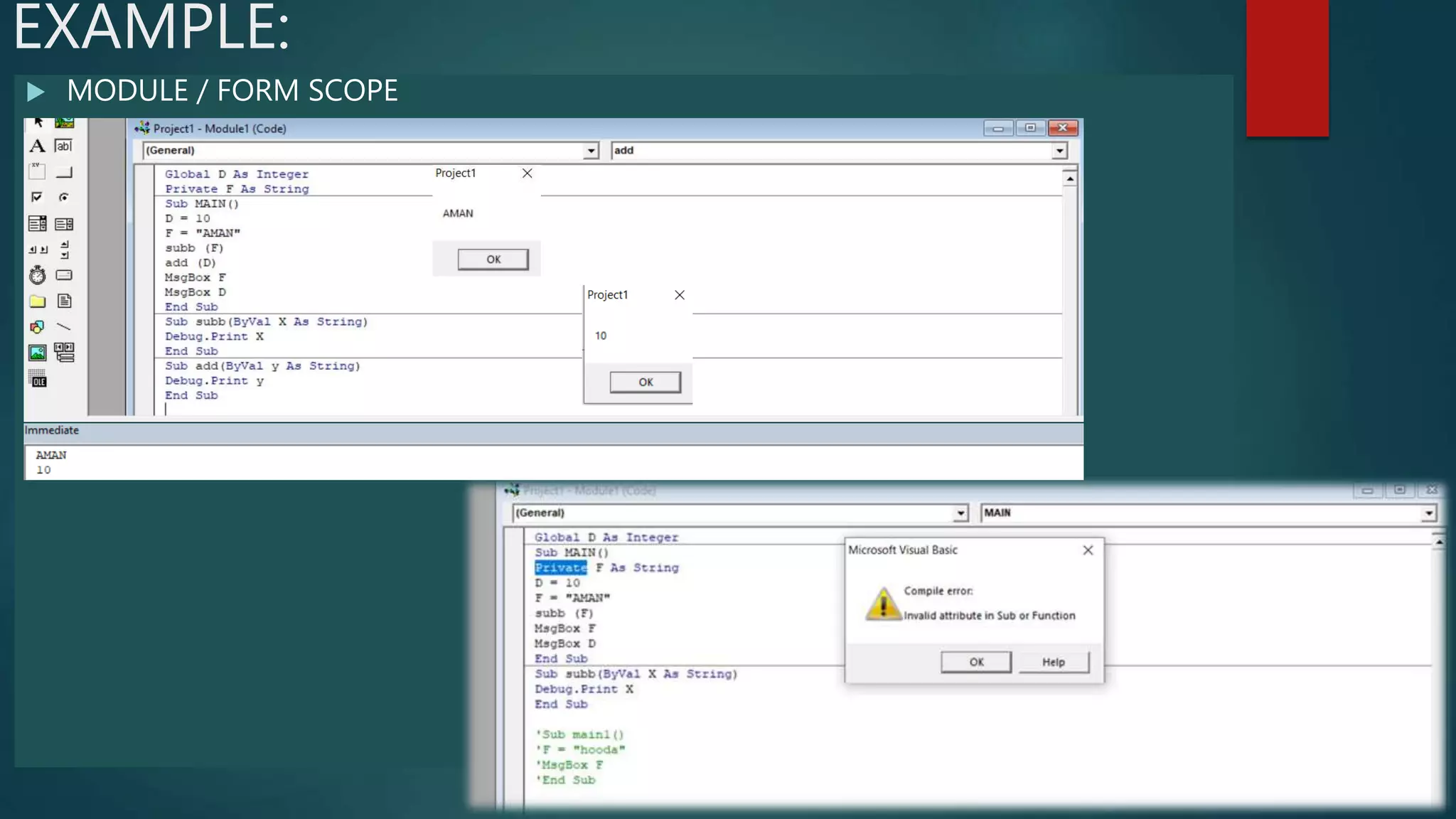Variable scope ppt in vb6 | PPT
