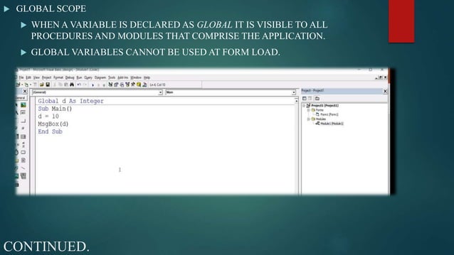 Variable scope ppt in vb6 | PPT