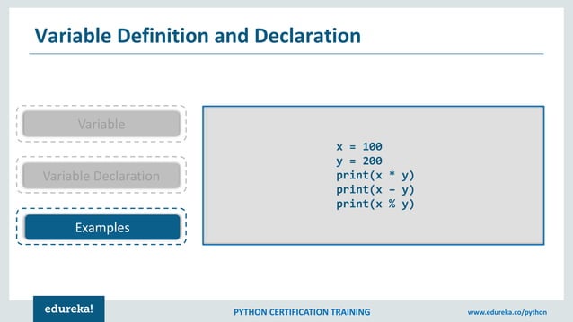 Variables & Data Types In Python | Edureka | PDF